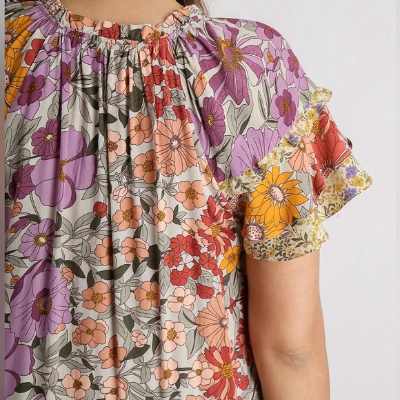 Umgee | Dresses | Nwt Umgee Boutique Boho Hippy Floral Print Dress Xl ...